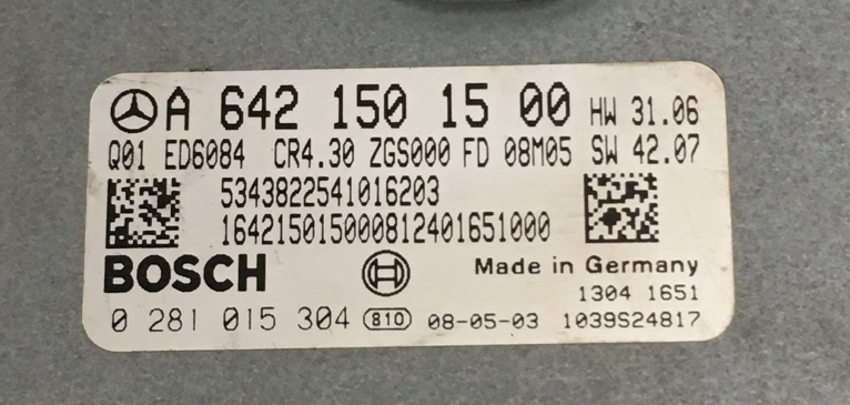 Plug & Play Bosch Engine ECU, Mercedes, 0281015304, 0 281 015 304, A64 ...