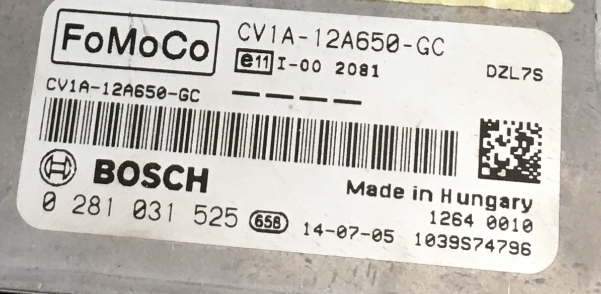 Plug & Play Bosch Engine ECU, Ford, 0281031525, 0 281 031 525, CV1A12A ...