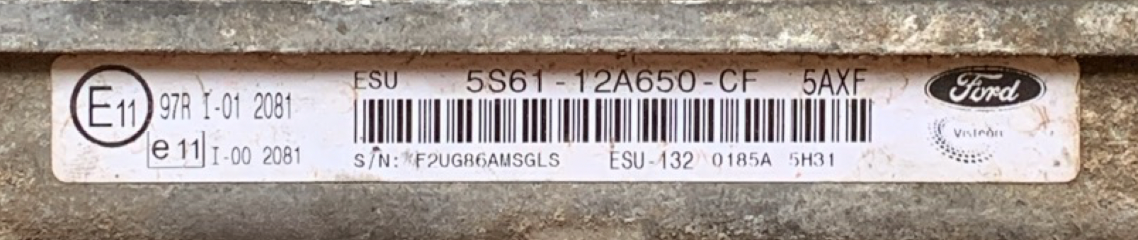 Visteon Engine ECU, Ford, ESU-132, 5S61-12A650-CF, 5AXF – Cartech ...