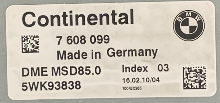Plug & Play Continental Engine ECU, BMW DME MSD85.0, 7608099, 7 608 09 ...
