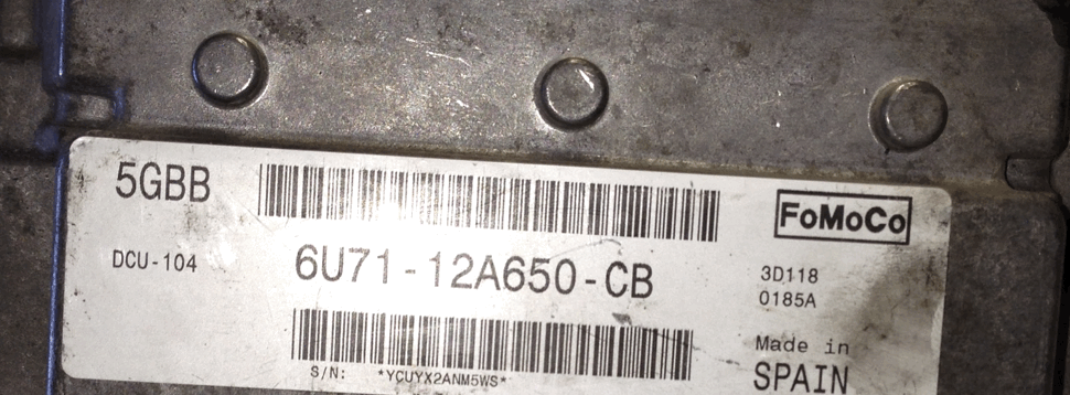 Plug & Play Ford Transit Engine ECU, 6U71-12A650-CB, 5GBB, DCU-104 ...