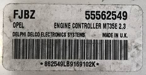 Vauxhall Opel Zafira 1.6 Delphi Delco Engine ECU, 55562549, FJBZ, MT35 ...