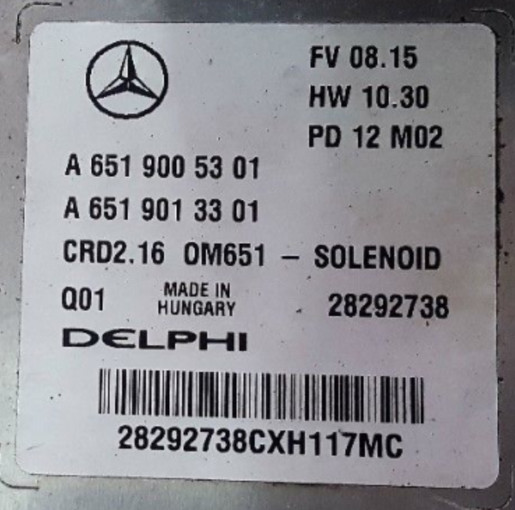 Plug & Play Delphi Engine ECU, Mercedes-Benz, A6519005301, A 651 900 5 ...